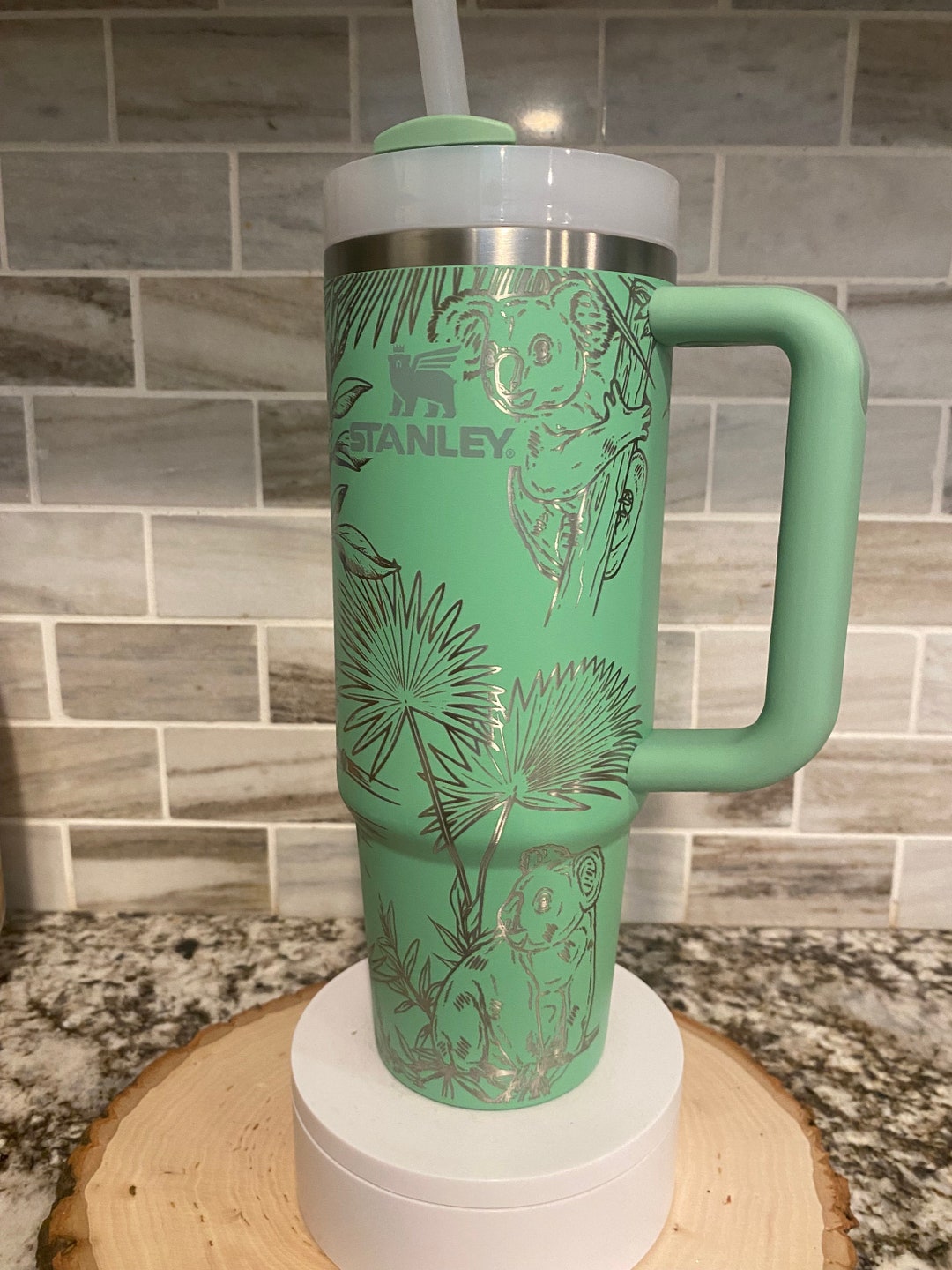 Laser Engraved Koala Bear Fern Jungle Stanley Tumbler Choose Size and ...