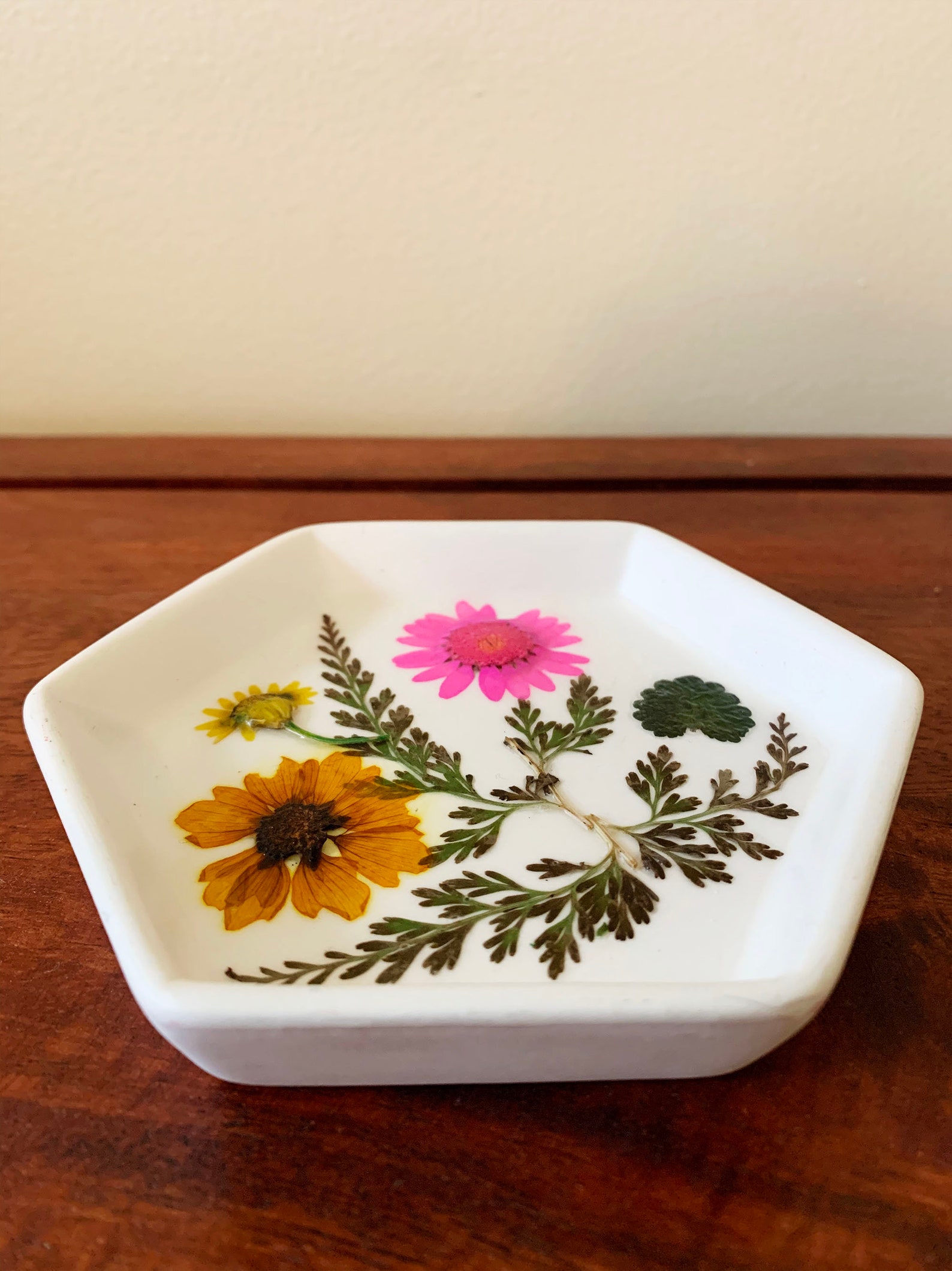 Pressed Flowers Trinket Tray Ring Earrings Jewelry Tray Ring Dish - Etsy