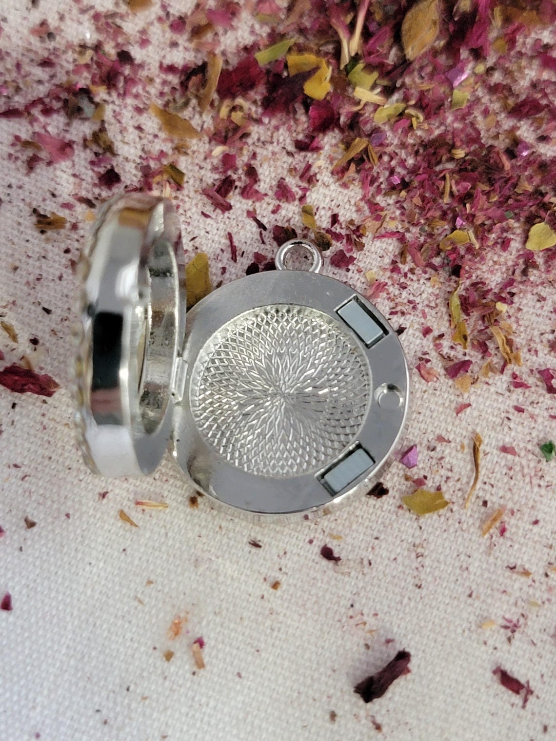 Memorial Locket Funeral Ash Hair Flowers Angel Wing Necklace or ...