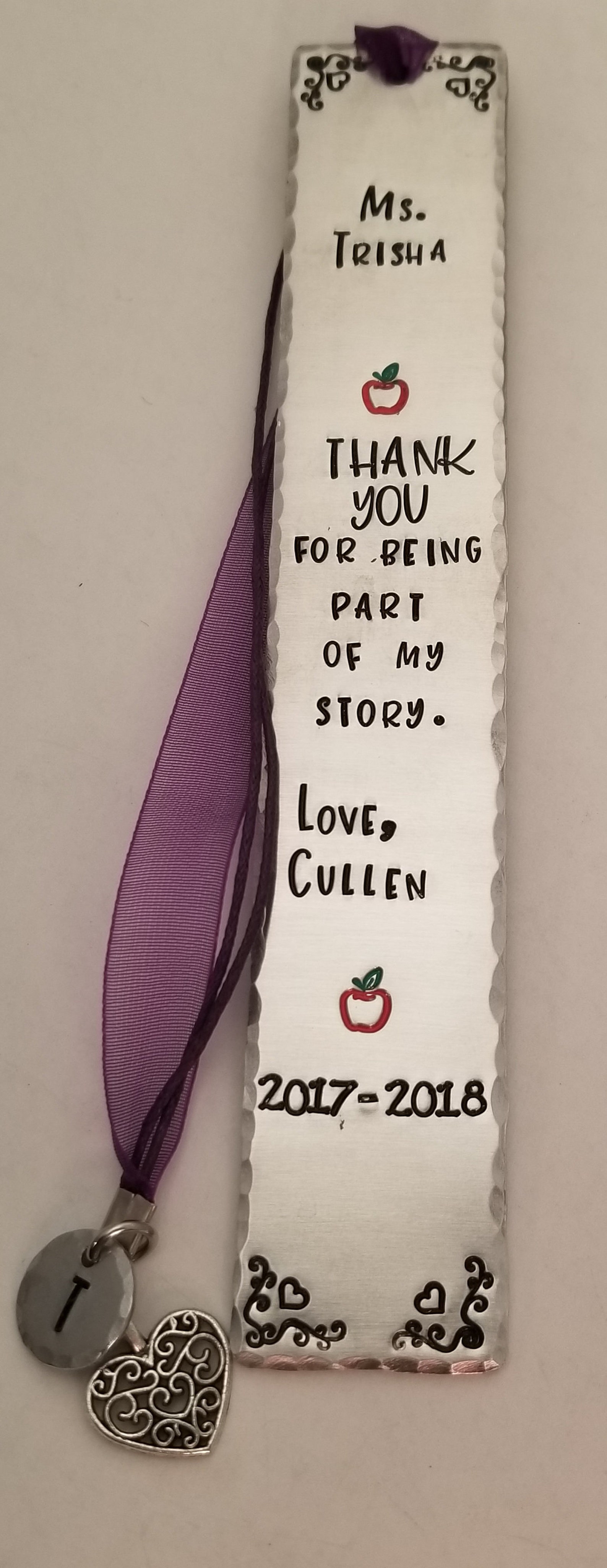 Hand Stamped Bookmark - Custom Book Mark - Teachers Gift - Graduation ...