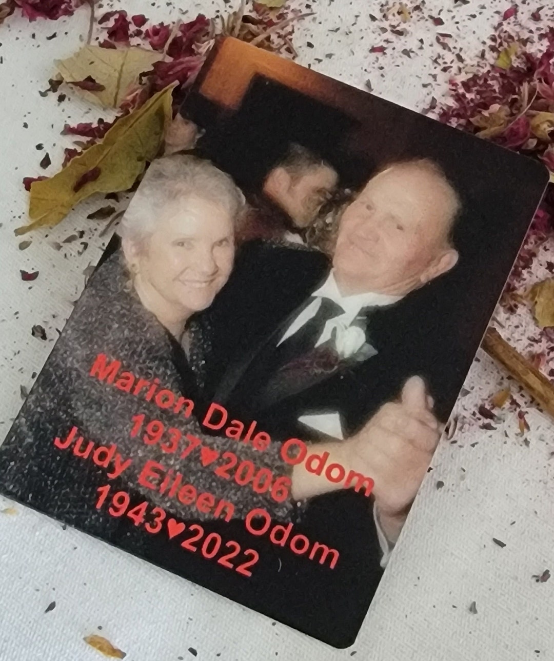 Memorial Photo Wallet Metal Insert Card, Picture Memory Double Side ...
