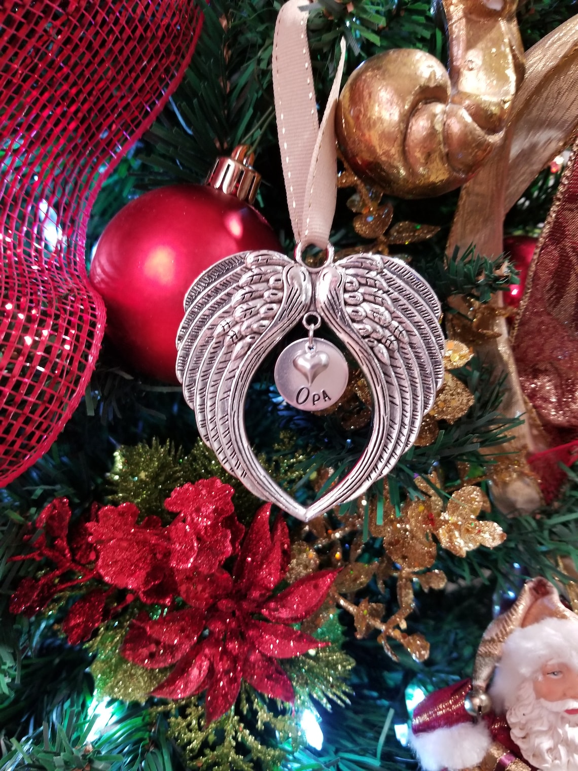 Angel Wing Christmas Tree Ornament Memorial Hanging Hand - Etsy