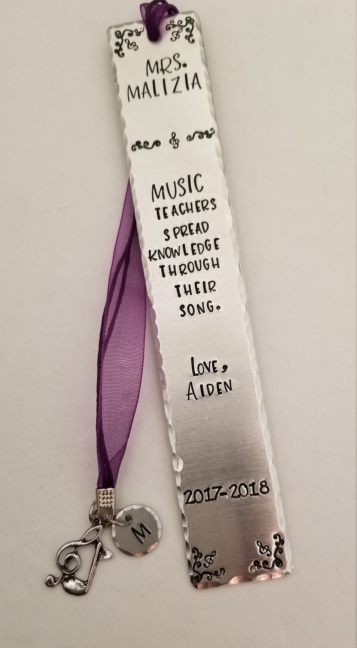 Hand Stamped Bookmark Custom Book Mark Teachers Gift | Etsy