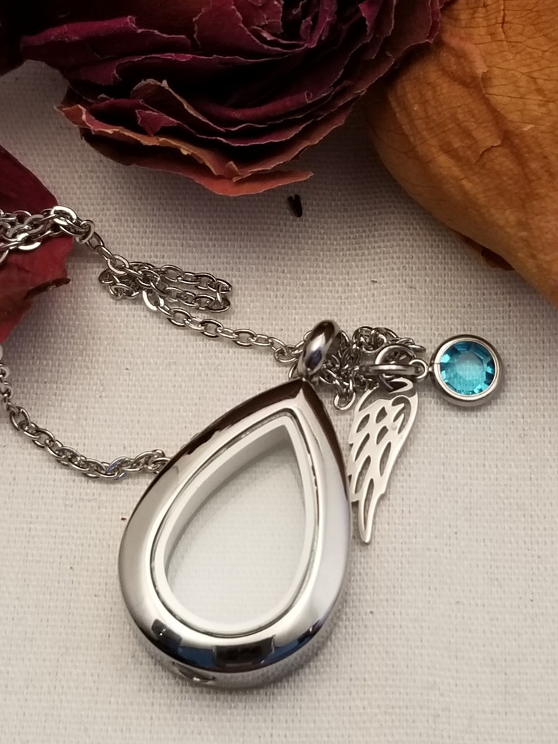 Cremation Ash Memorial Teardrop Glass Urn Necklace Pendant | Etsy