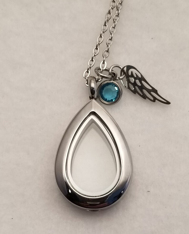 Cremation Ash Memorial Teardrop Glass Urn Necklace Pendant | Etsy