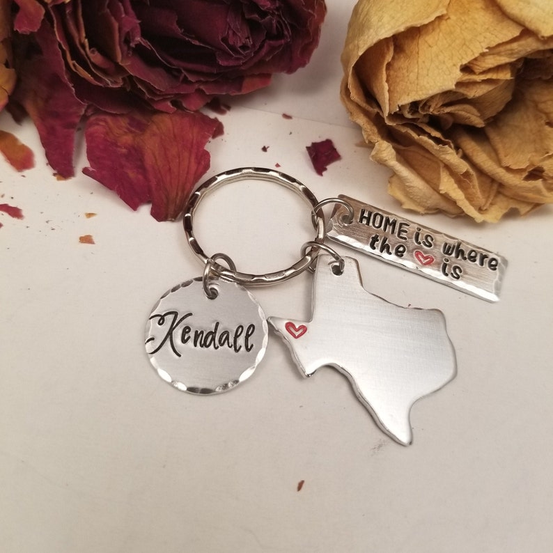 Home is Where the Heart is Key Chain State of Texas Keychain - Etsy