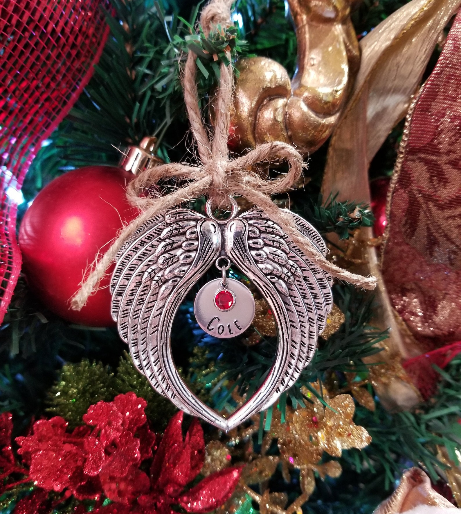 Hanging Angel Wing Memorial Christmas Tree Ornament Keepsake - Etsy