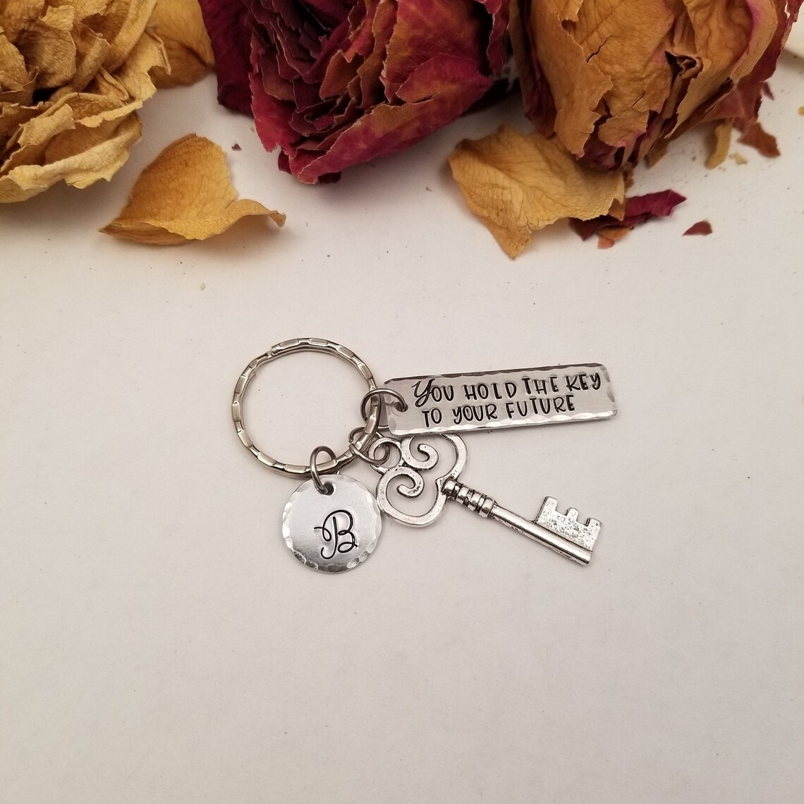 You Hold the Key to Your Future Key Chain Hand Stamped - Etsy