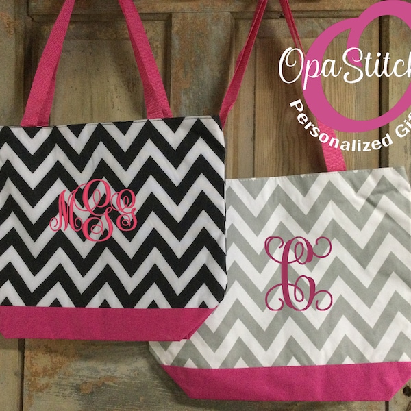 Monogram Chevron Bag - Etsy