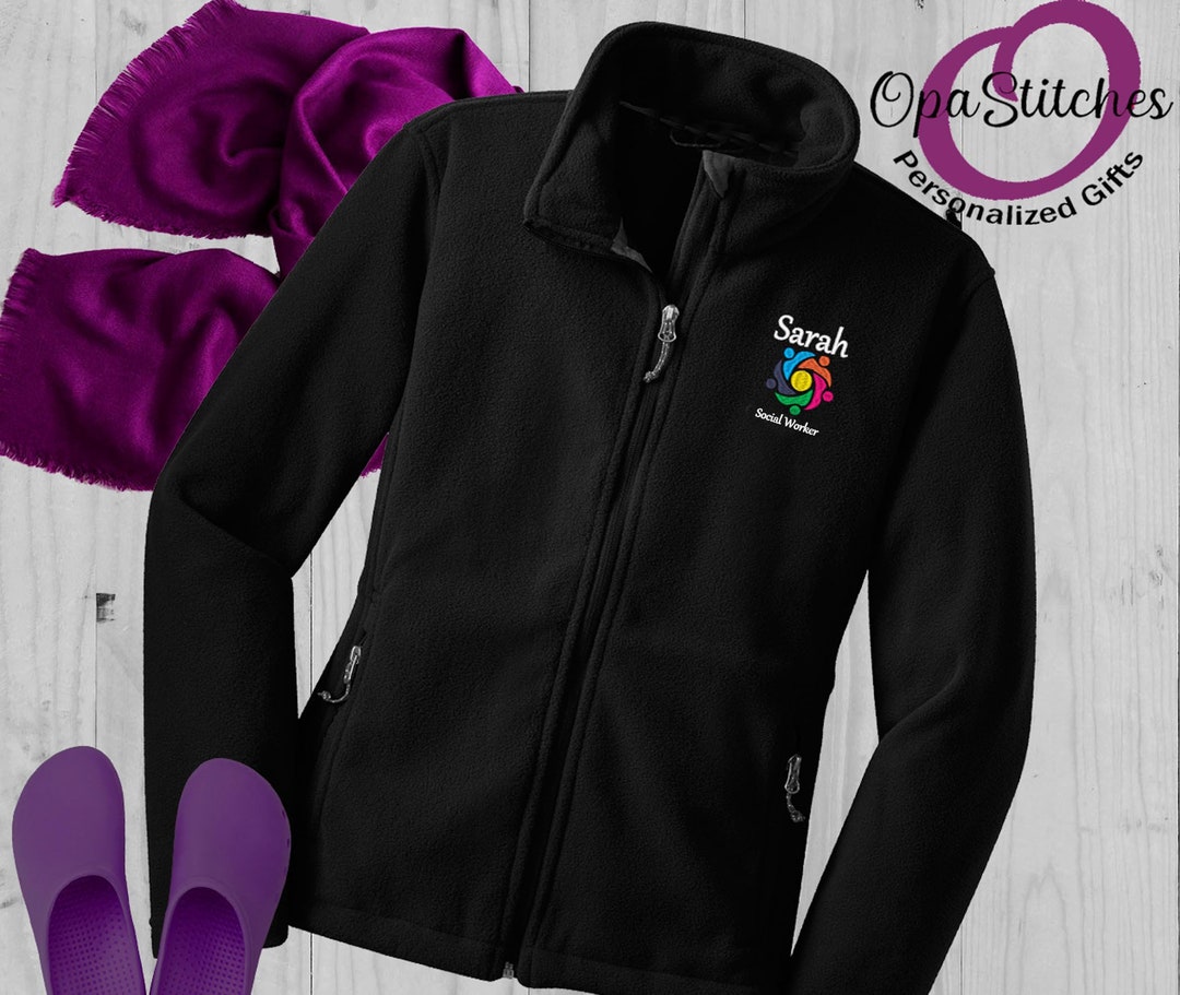 Social Worker Monogrammed Fleece | Personalized Case Manager Jacket ...