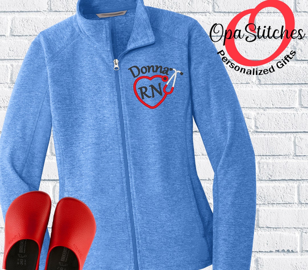 Nursing Microfleece Lightweight Jacket, Personalized With Name Title ...