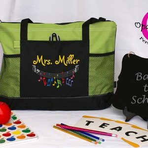 Music teacher tote choir band teacher tote bagMonogrammed | Etsy