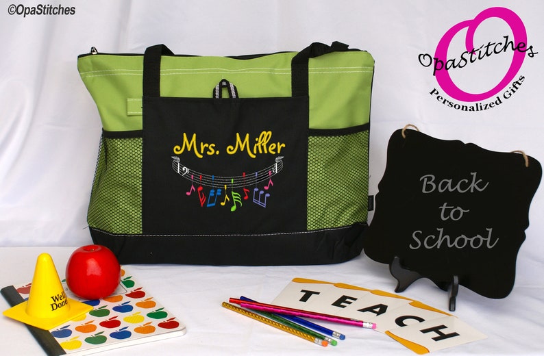 Music teacher tote choir band teacher tote bagMonogrammed | Etsy