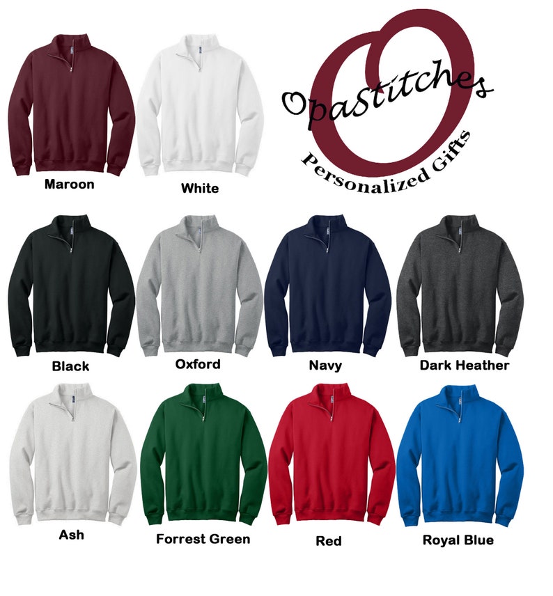 Quarter Zip Monogrammed Sweatshirt Personalized Quarter Zip - Etsy