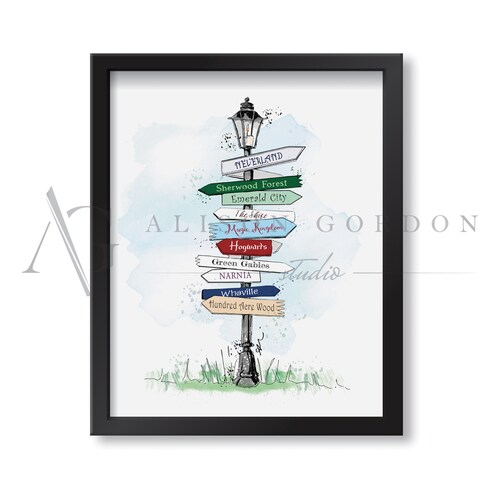 Fantasy Sign Illustration Art Fine Art Wall Art Print | Etsy