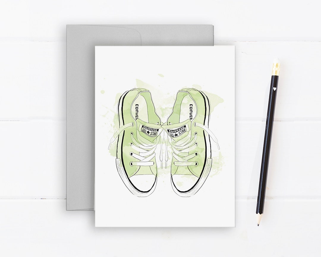 Sneaker Love - Greeting Card, Fashion Illustration, Fashion Card, Just ...