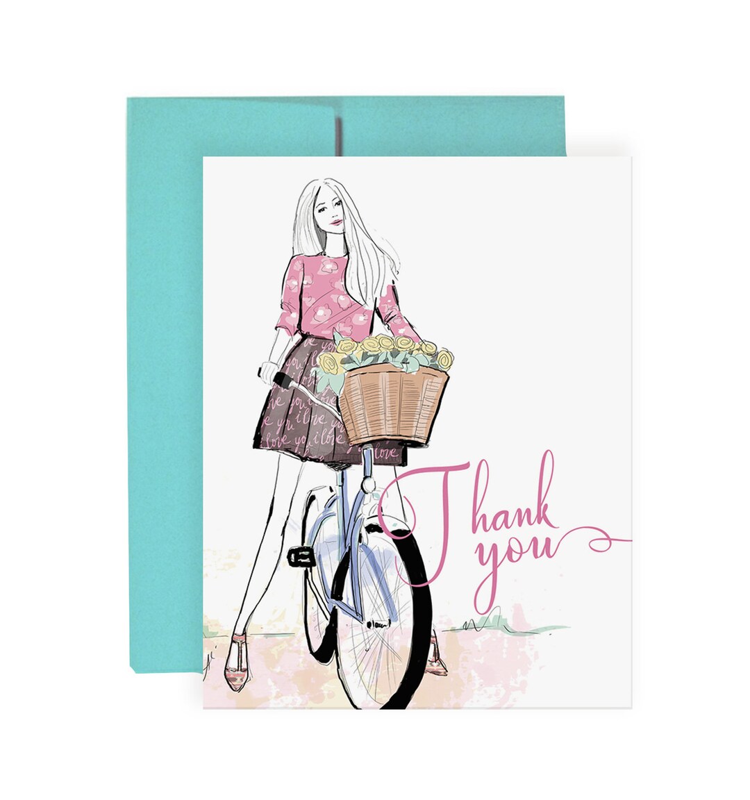Thank You Ride - Greeting Card, Fashion Art, Illustration, Drawing ...