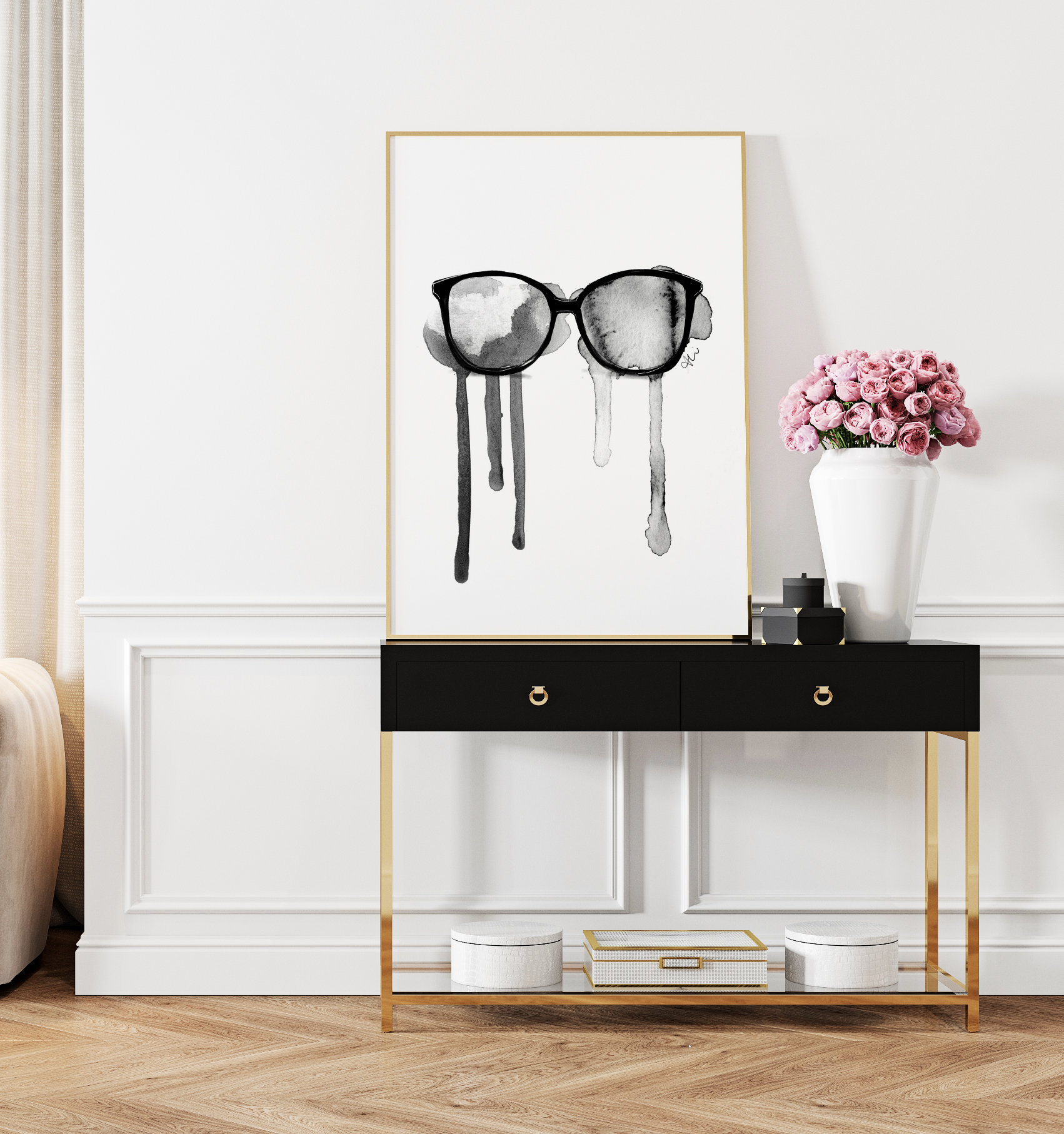 Drip Glasses - Fashion Illustration, Art, Fine Art, Wall Art Print ...