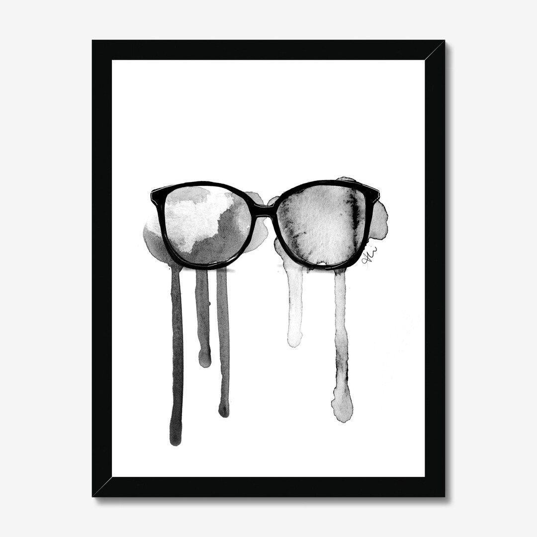 Drip Glasses - Fashion Illustration, Art, Fine Art, Wall Art Print ...