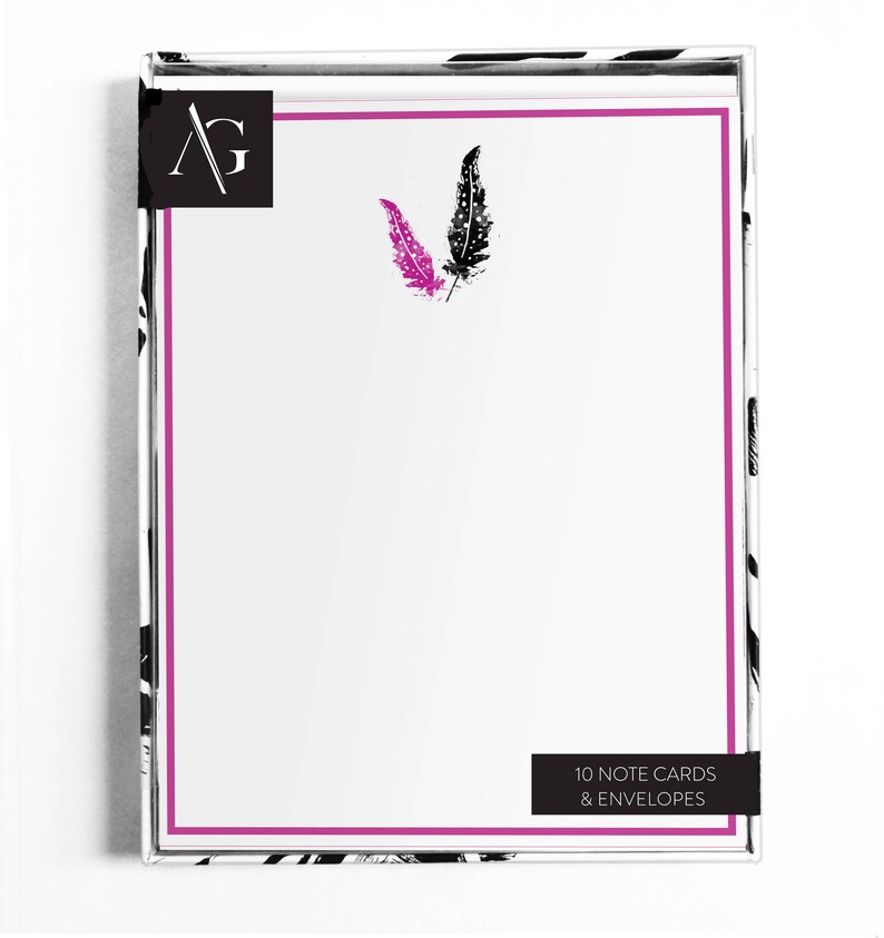 Stylish Feather Notes Fashion Illustration Notes Office | Etsy
