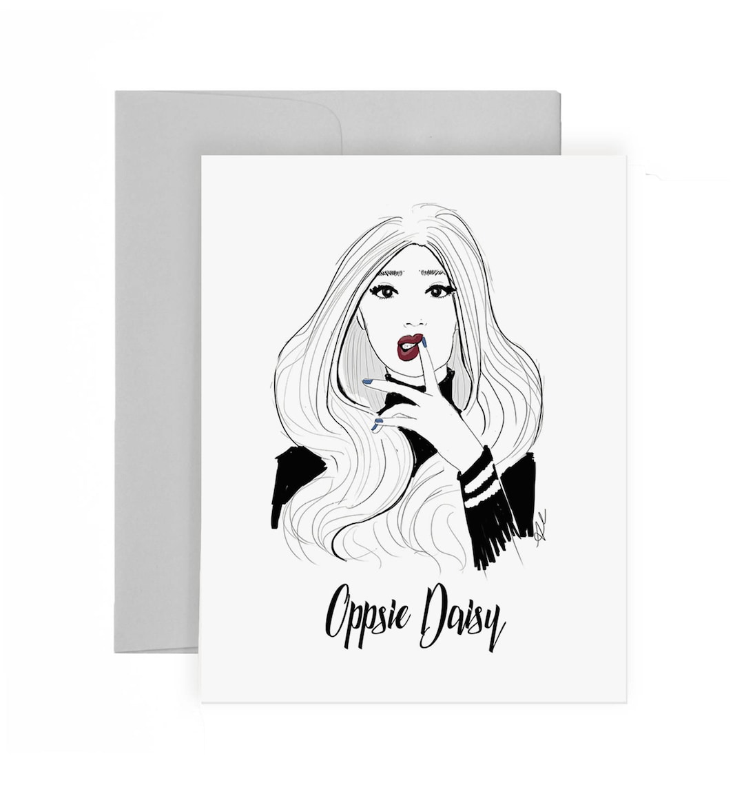 Oppsie Daisy Greeting Card, Fashion Illustration, Sorry Card, Fashion ...