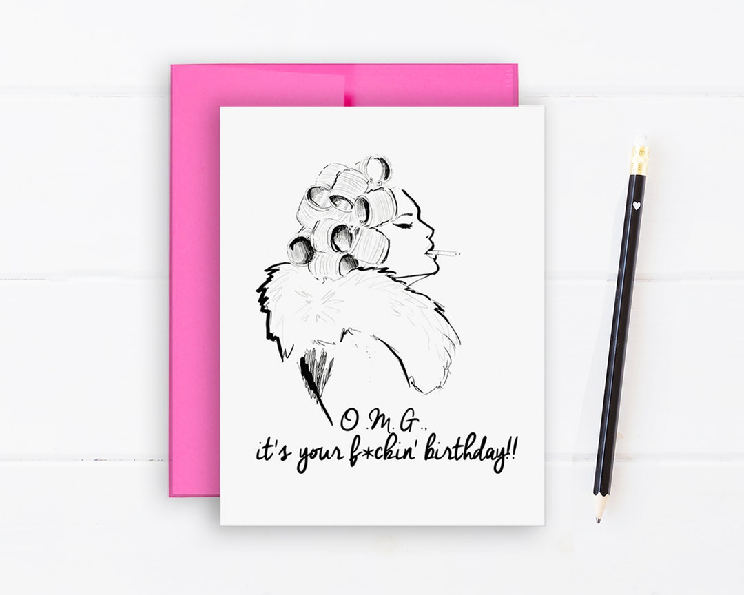 OMG Birthday - Birthday Card, Greeting Card, Fashion Illustration ...