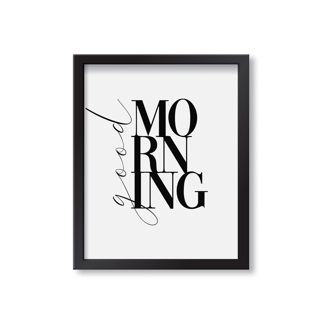 Good Morning Script; Wall Art Print, Poster Illustration, Home Decor ...
