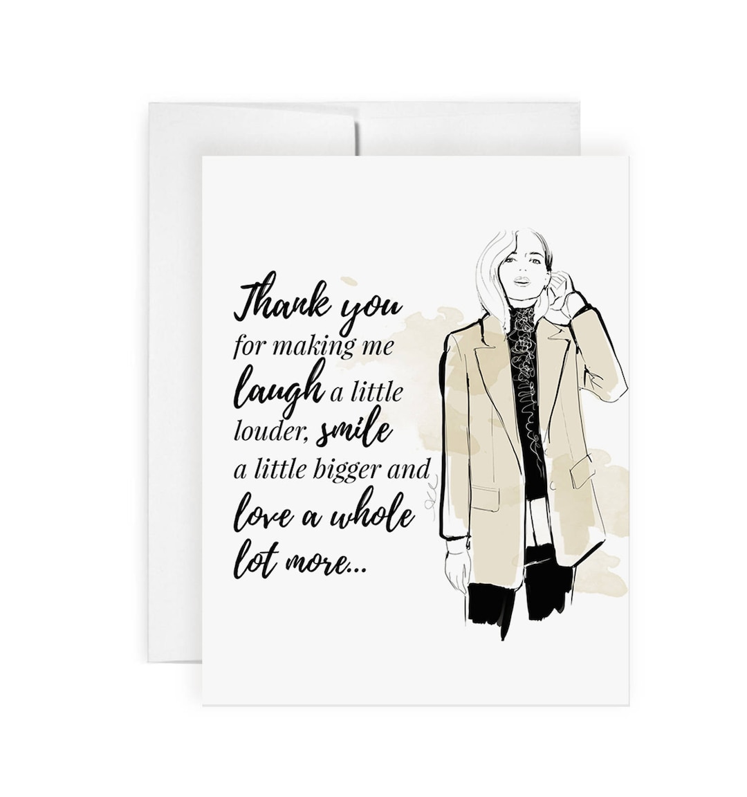 Laugh & Smile - Greeting Card, Fashion Illustration, Thank You Card ...
