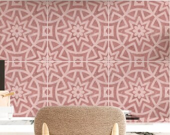 Floor Tile Stickers Peel and Stick Tile Pink Vinyl Cement - Etsy