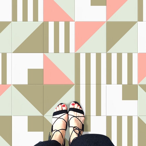Floor Tile Stickers Backsplash Peel and Stick Tile Geometric - Etsy