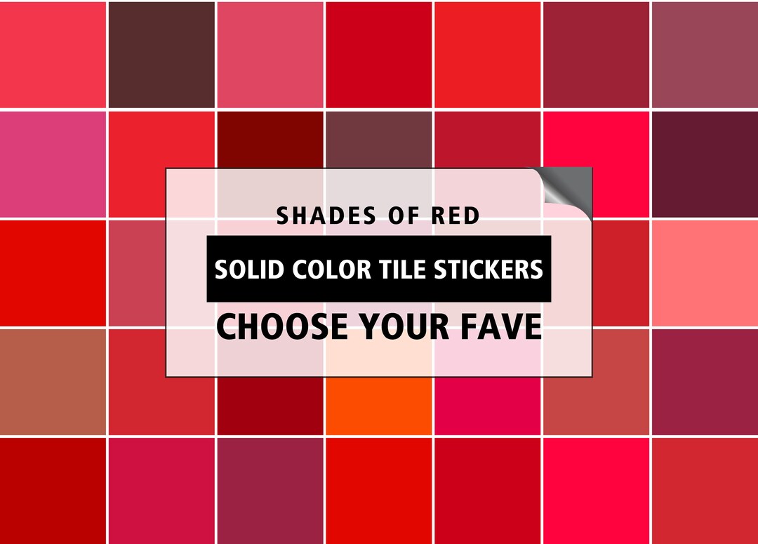 Peel and Stick Tile, Backsplash Decals Solid Color Red Tile Stickers ...