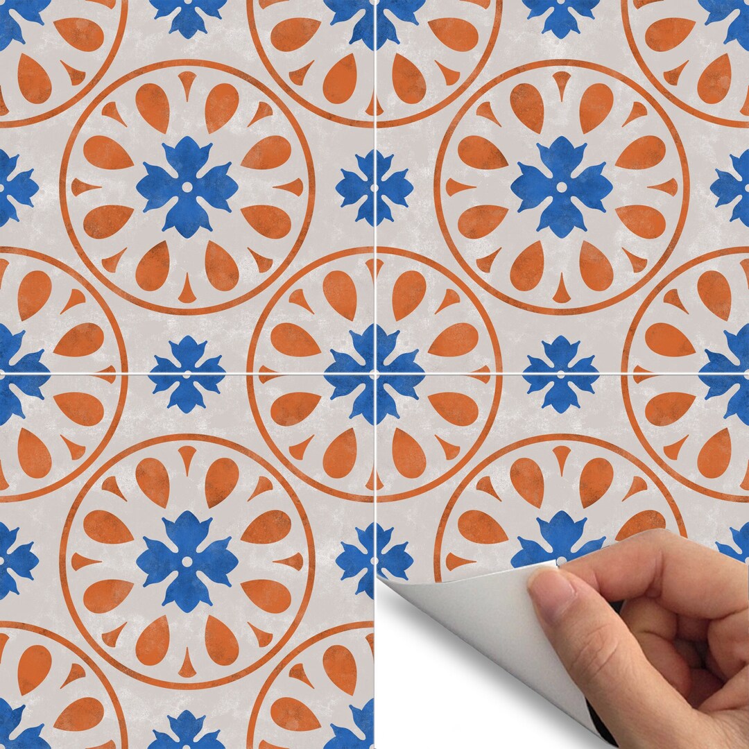 Floor Tile Stickers Peel and Stick Tile Spanish Retro Tile - Etsy