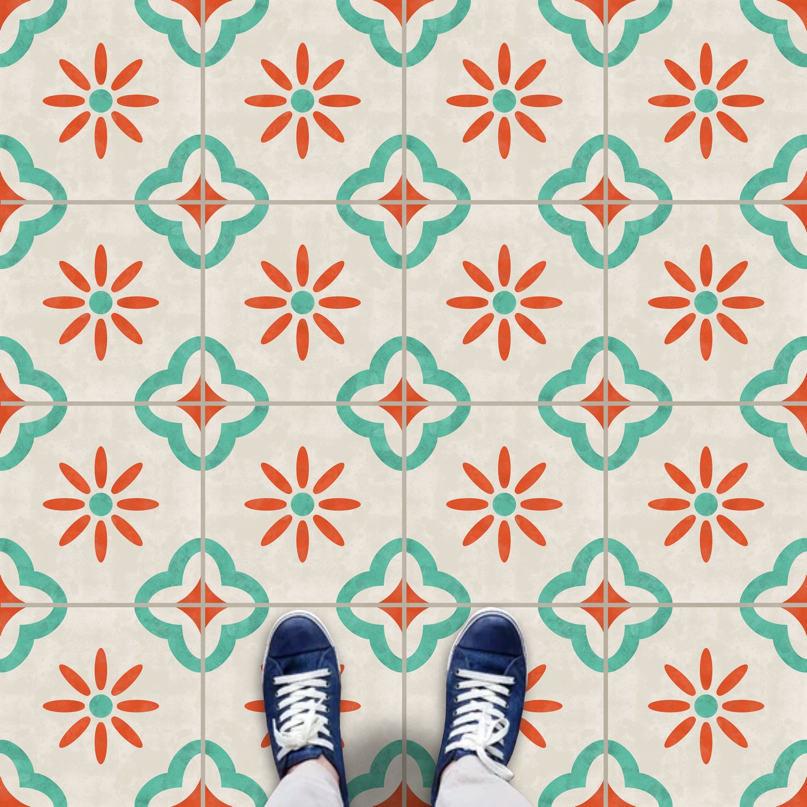 Floor and Wall Tile Stickers Tile Decals Retro Vintage - Etsy