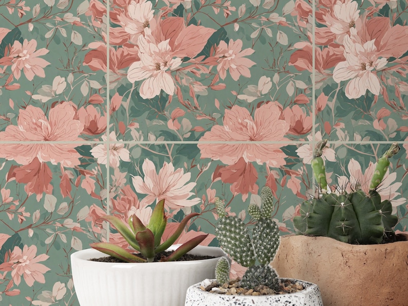 Tile Sticker for Floor - Floral Peel and Stick Tile - DIY Update for ...