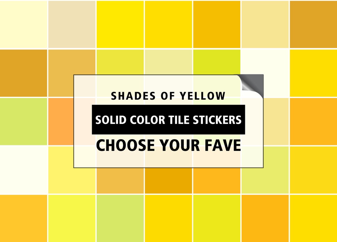 Peel and Stick Tile, Backsplash Decals Solid Color Yellow Tile Stickers ...