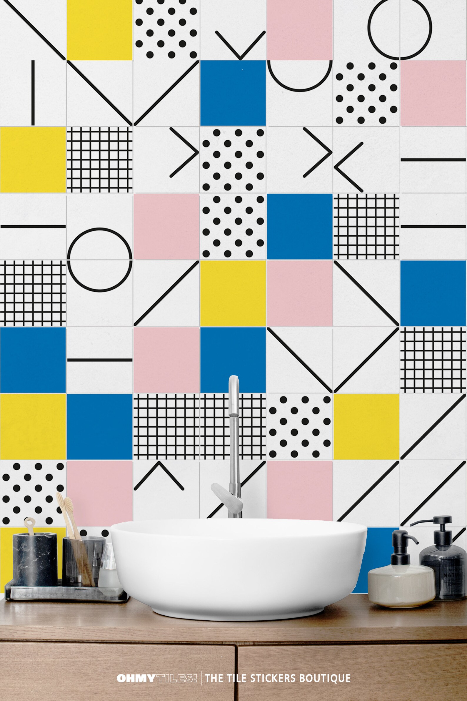 Floor Tile Stickers Modern Geometric Graphic Backsplash Peel - Etsy