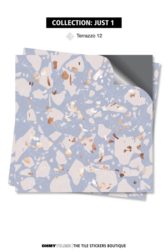 Floor Tile Stickers Peel and Stick Tile Terrazzo Set of - Etsy