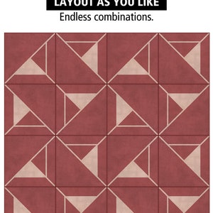 Floor Tile Stickers, Peel and Stick Tile - Terracotta Vinyl Cement Tile ...
