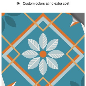 Peel and Stick Tile for Wall and Floor, Backsplash Decals, Floral Retro ...
