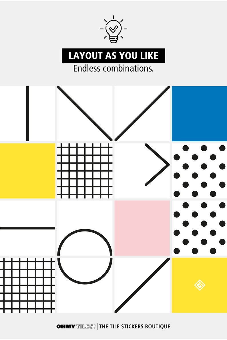 Floor Tile Stickers Modern Geometric Graphic Backsplash Peel - Etsy