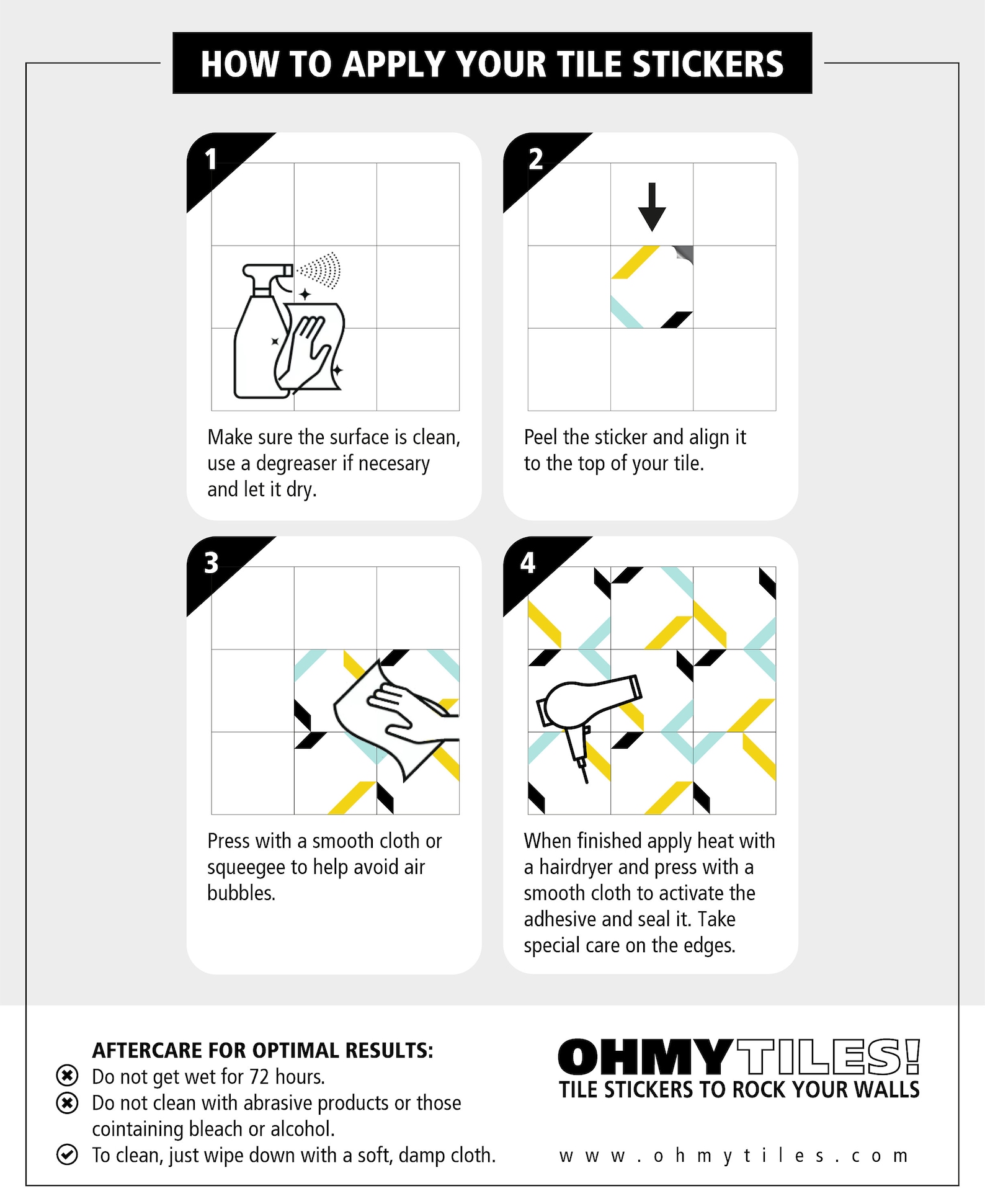 Floor Tile Stickers, Peel and Stick Tile Vinyl Cement Tile With Gold ...