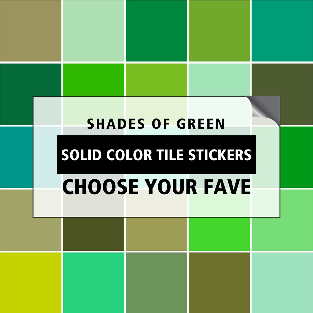 Peel and Stick Tile, Backsplash Decals - Solid Color Green Tile ...