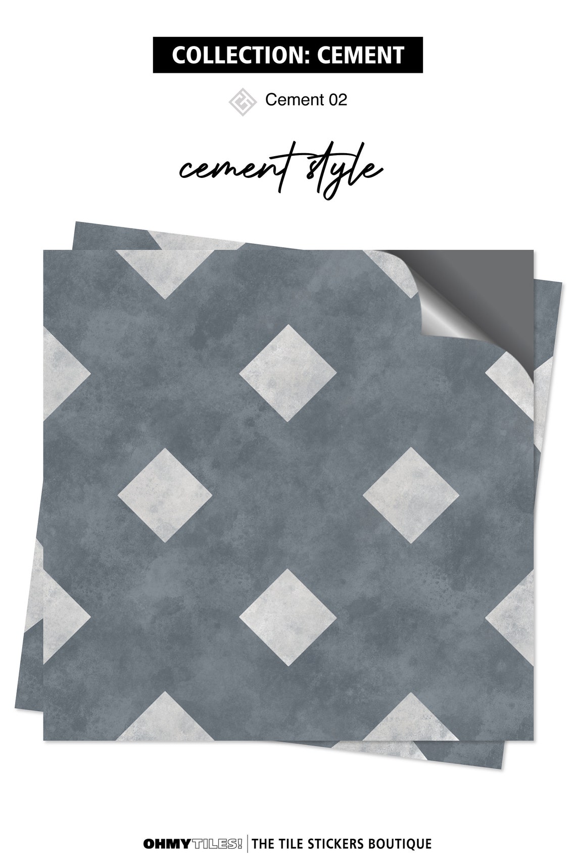 Floor Tile Stickers Peel and Stick Tile Cement Style Set - Etsy