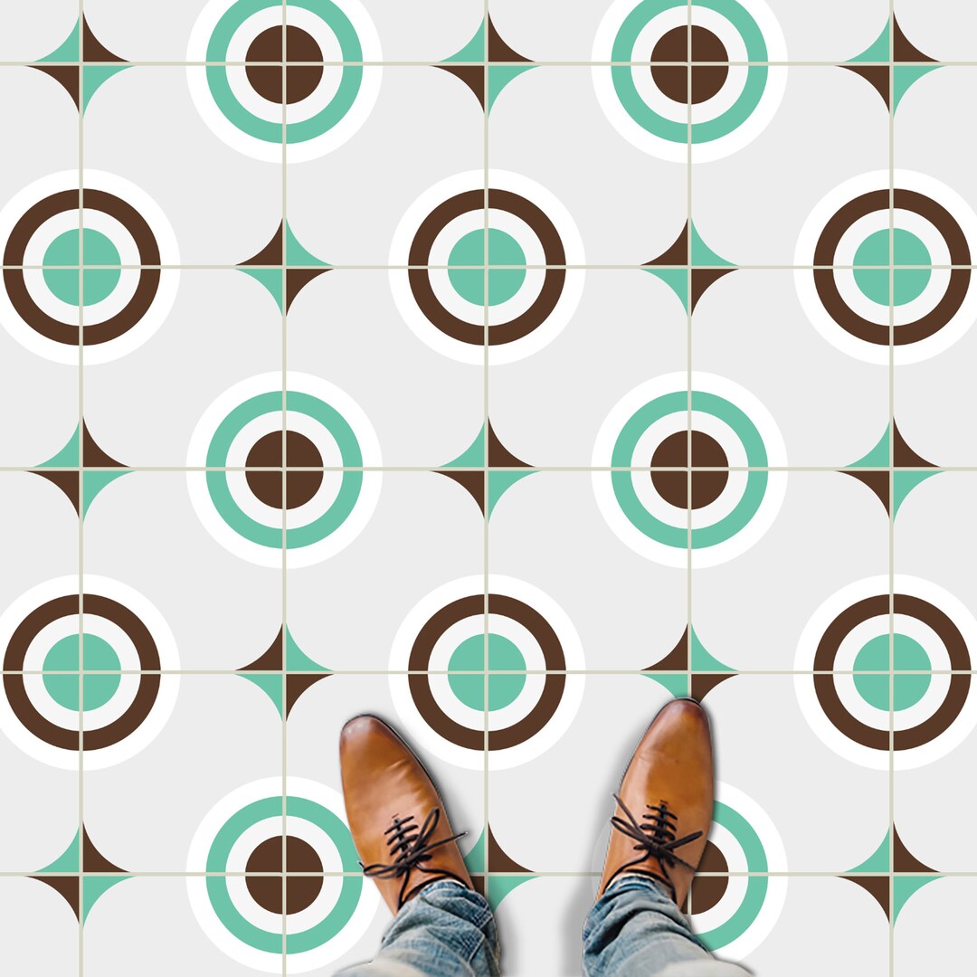 Floor and Wall Tile Stickers, Peel and Stick Tile Decals - Retro ...
