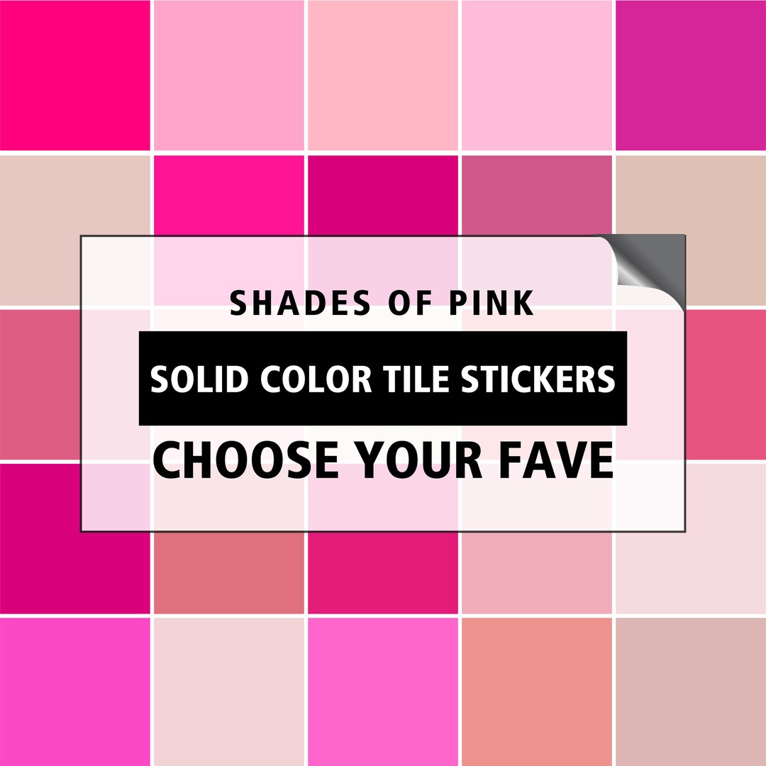 Peel and Stick Tile, Backsplash Decals - Solid Color Pink Tile Stickers ...