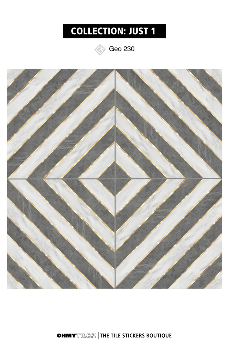 Floor tile stickers Peel and stick tile Faux marble and | Etsy