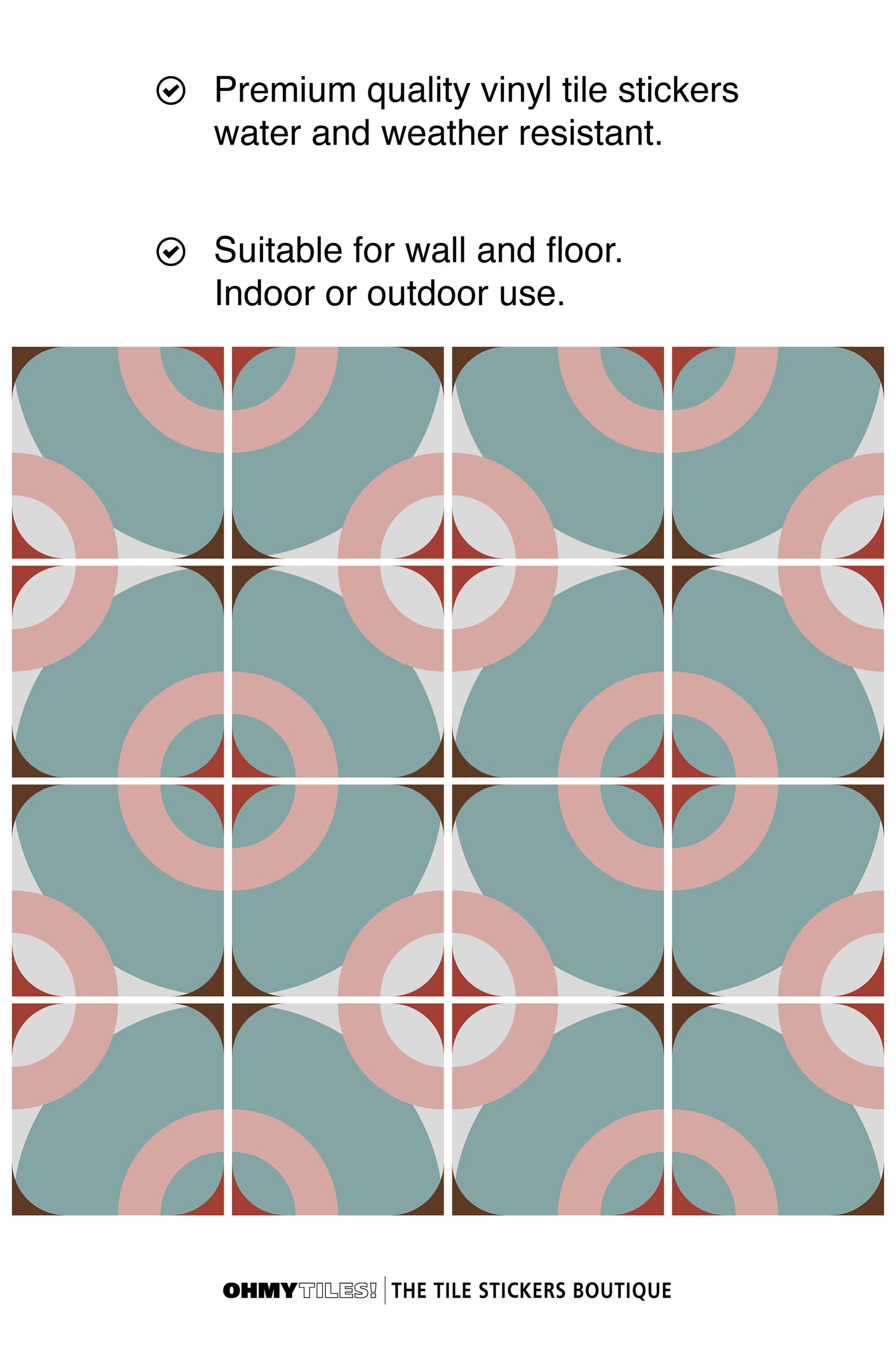 Floor and Wall Tile Stickers Tile Decals Retro Vintage - Etsy