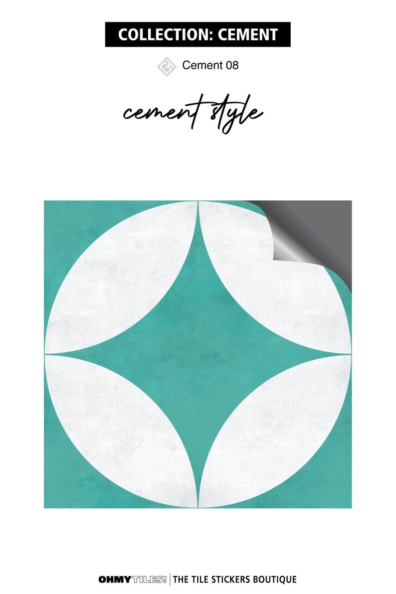 Floor Tile Stickers Peel and Stick Tile Vinyl Cement Tile - Etsy