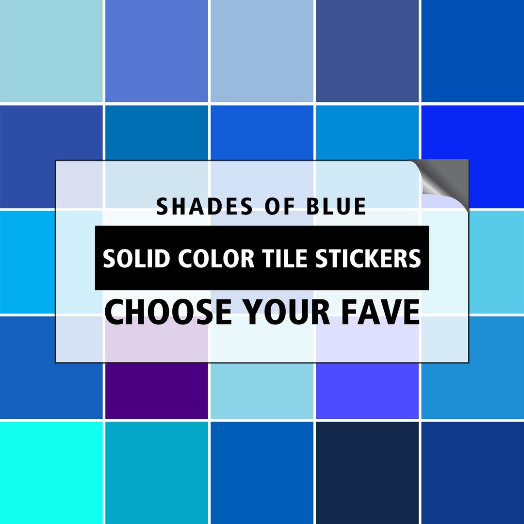 Peel and Stick Tile, Backsplash Decals - Solid Color Blue Tile Stickers ...