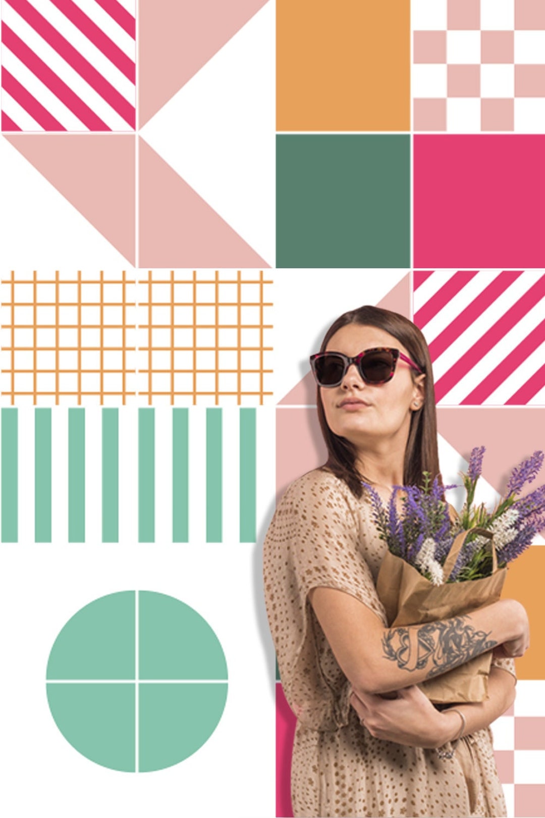 Floor Tile Stickers, Modern Geometric Graphic Backsplash, Peel and ...